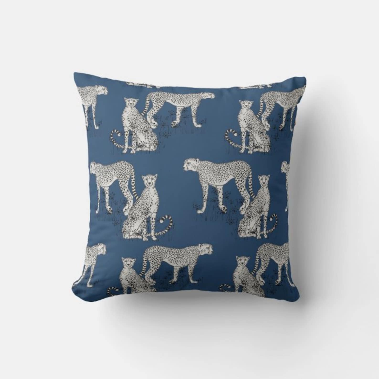 Curcuma/ Marsala/ Blue Leopard Throw Pillow Cover - Panther Decor ...