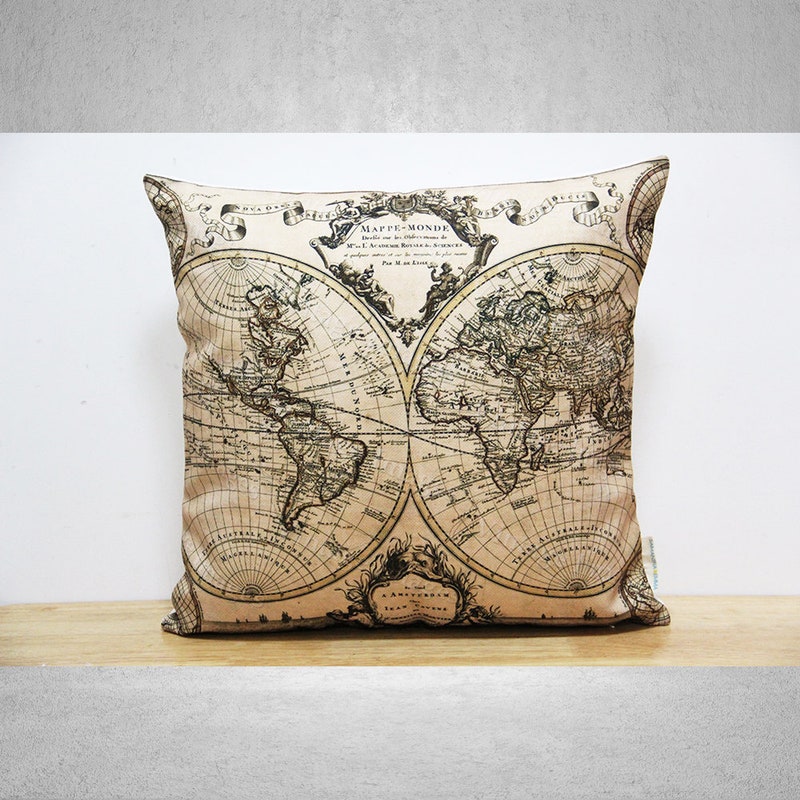 World Map Pillow - Etsy