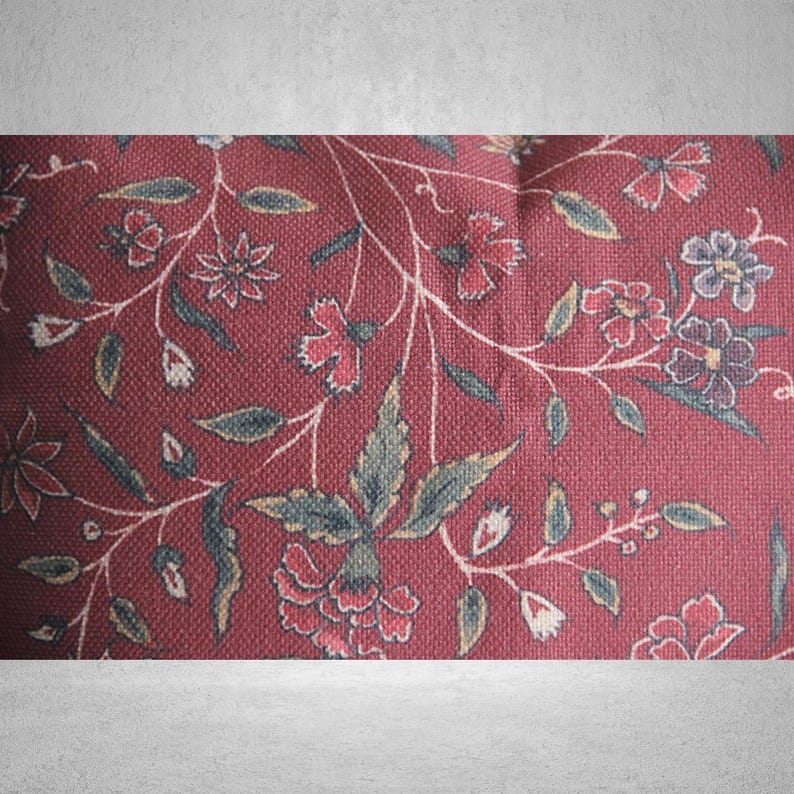 Red Floral Throw Pillow Cover - Art Nouveau Decor - Etsy