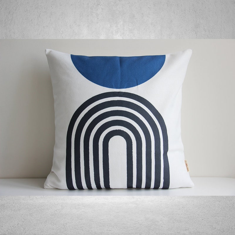 Blue Modern Pillow - Etsy