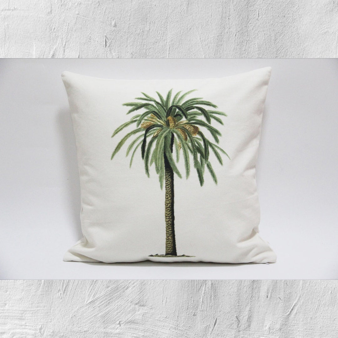 Palm Tree Decorative Pillow Cover, Tropical Decor Pillow Cover Linen ...