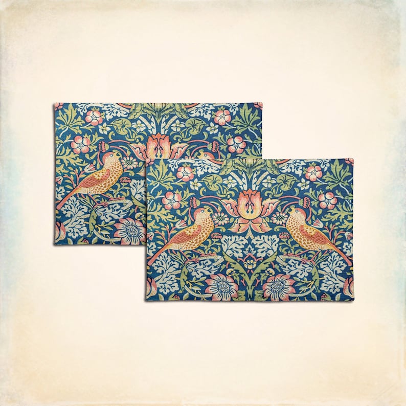 Strawberry Thief William Morris Table Placemats Sets - Etsy