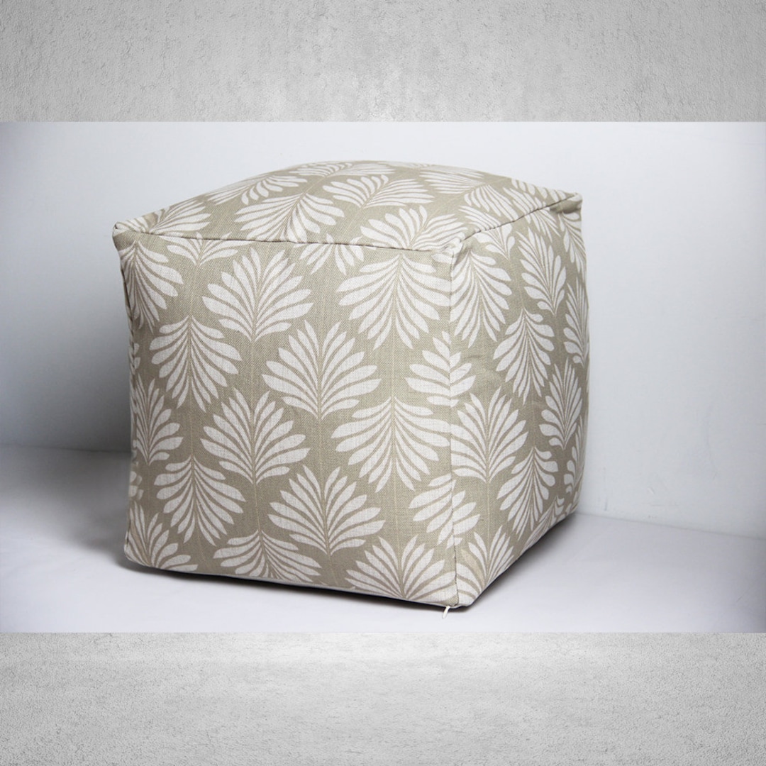 Washable Palm Tree Leaves Unstuffed Bean Bag Cube Cover - Tropical ...