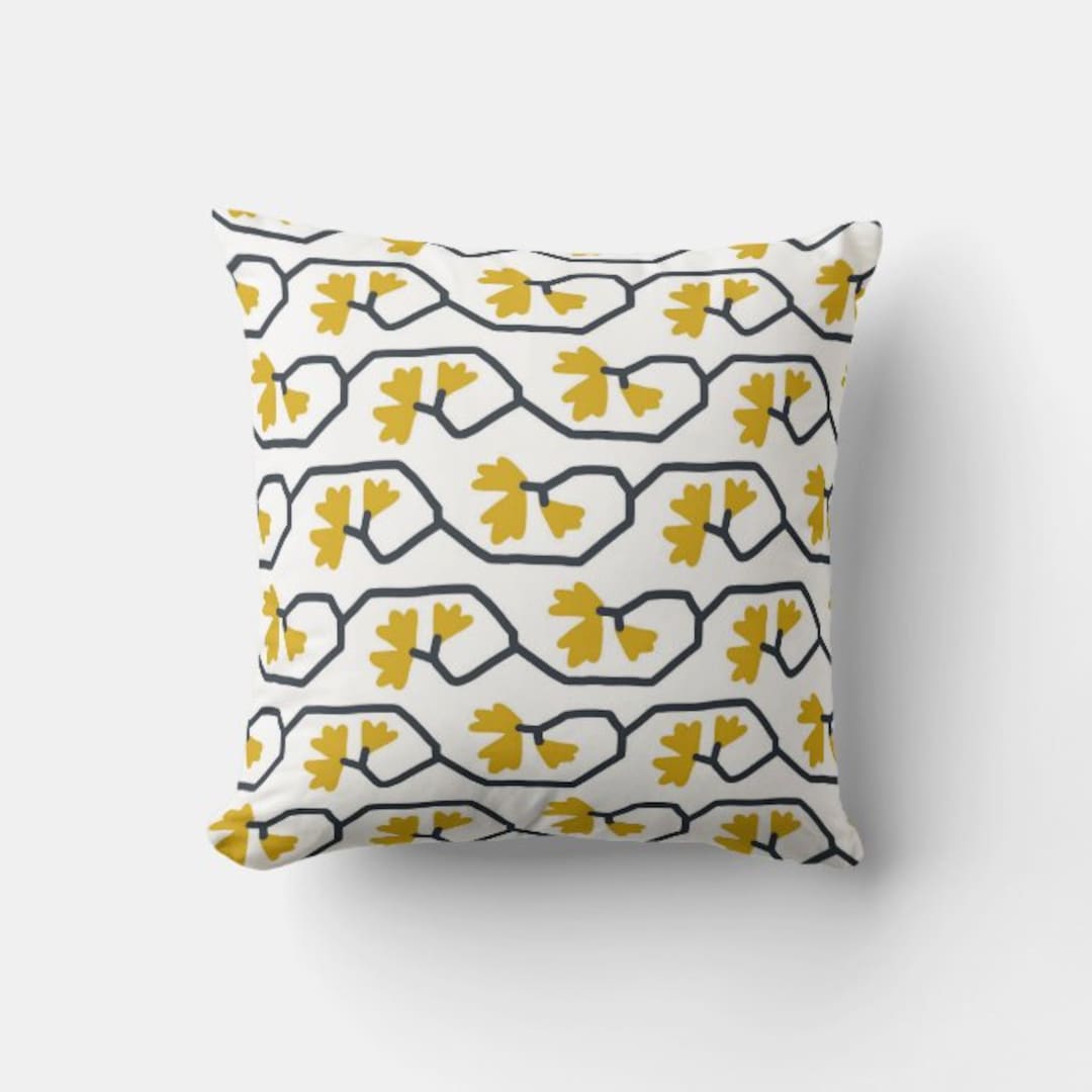 Gingko Pattern Morden Throw Pillow Cover Nature Botanical Decor Cushion ...