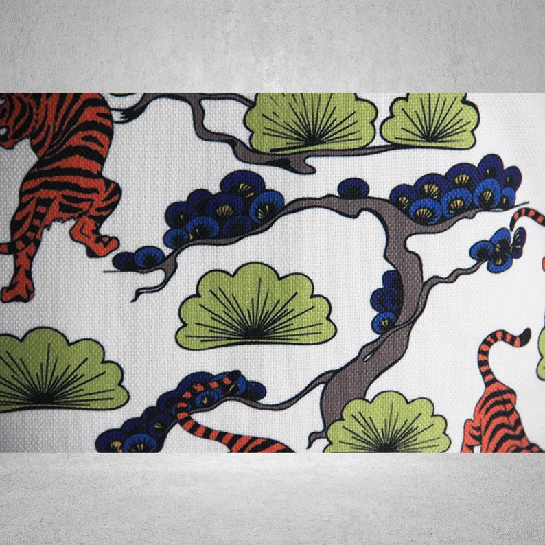 Chinoiserie Purple/ White Tiger Pine Tree Throw Pillow Cover - 20x20 ...