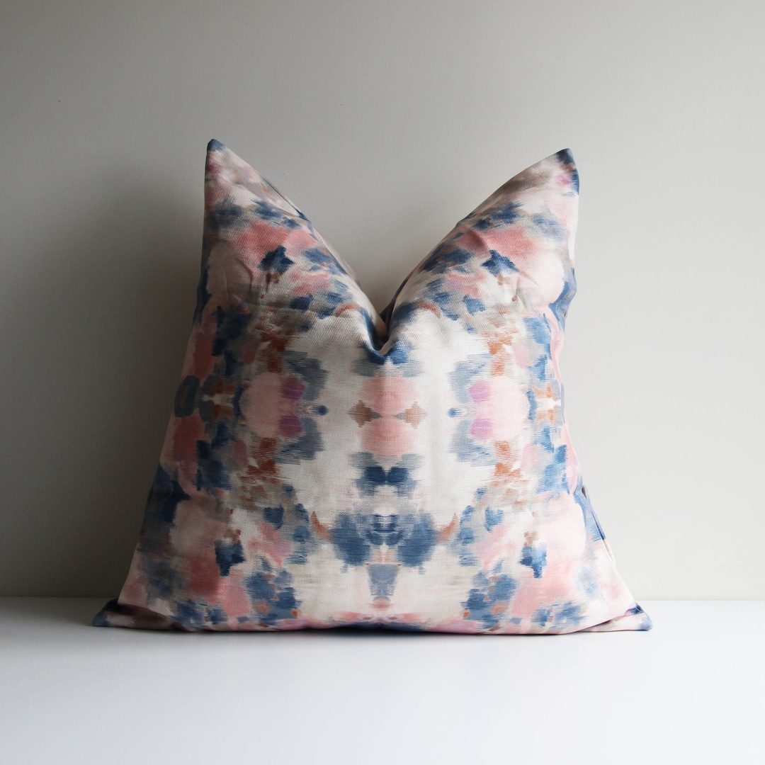 Pastel Coral Pink Abstract Throw Pillow Cover - Modern Decor Cushion ...