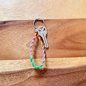 Mini Loop Keychain // Spiral Hemp Keychain - Etsy