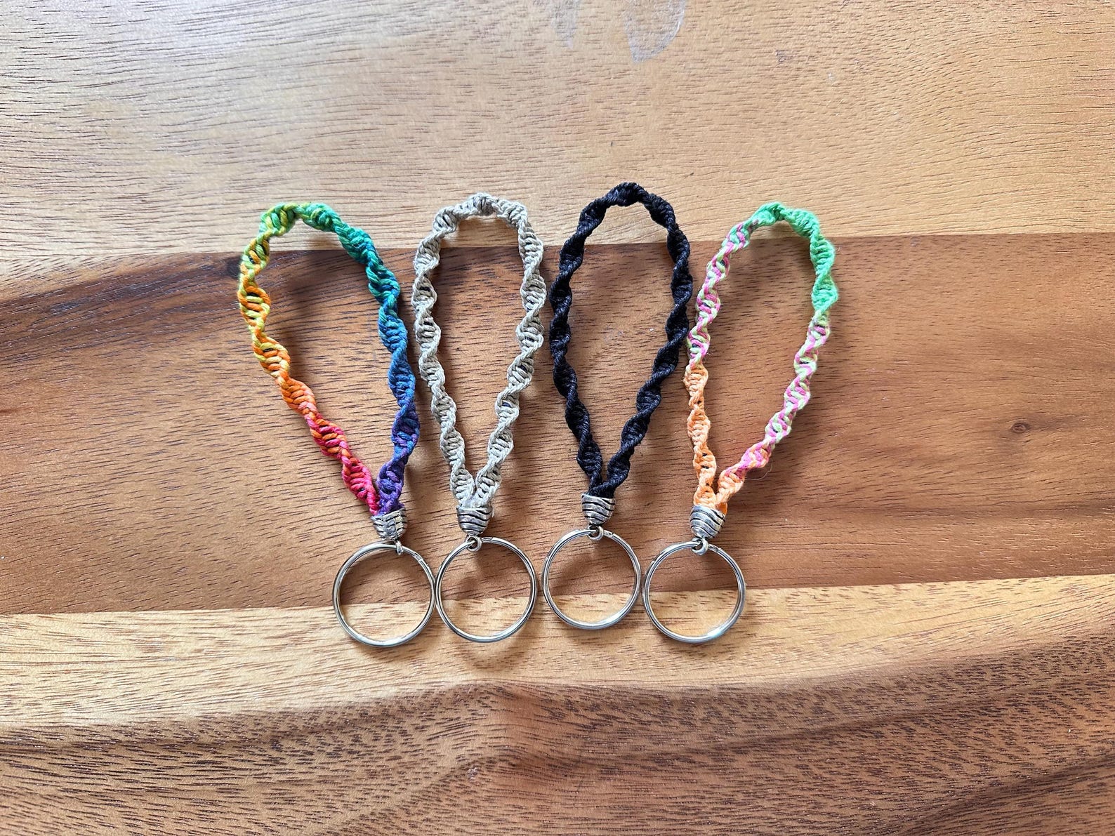 Mini Loop Keychain // Spiral Hemp Keychain - Etsy