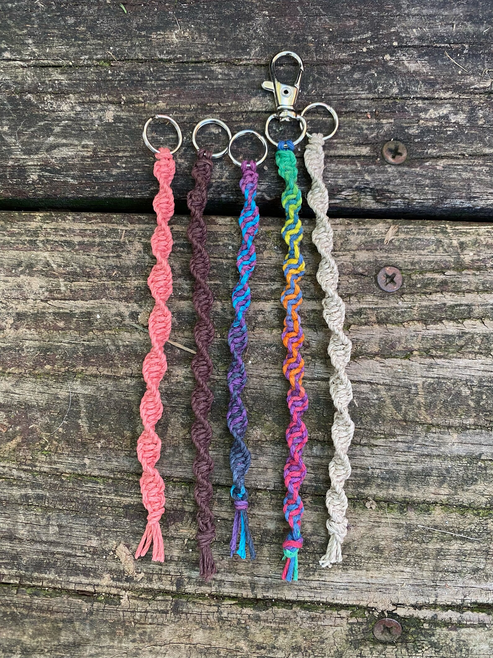 Custom Spiral Hemp Keychain | Etsy