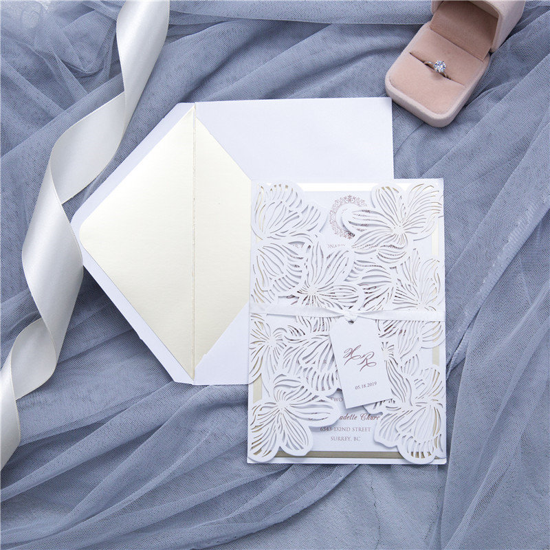 Flower Laser Cut Invitation - Nature - Floral Wedding Invitation - Gate ...