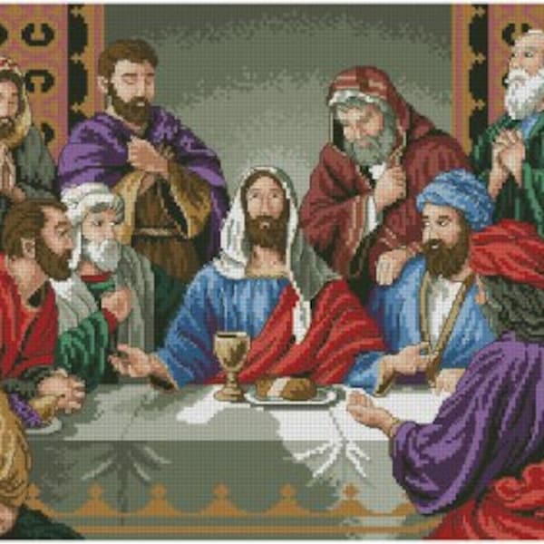 Last Supper Cross Stitch - Etsy