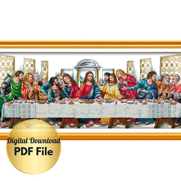 Last Supper Cross Stitch - Etsy
