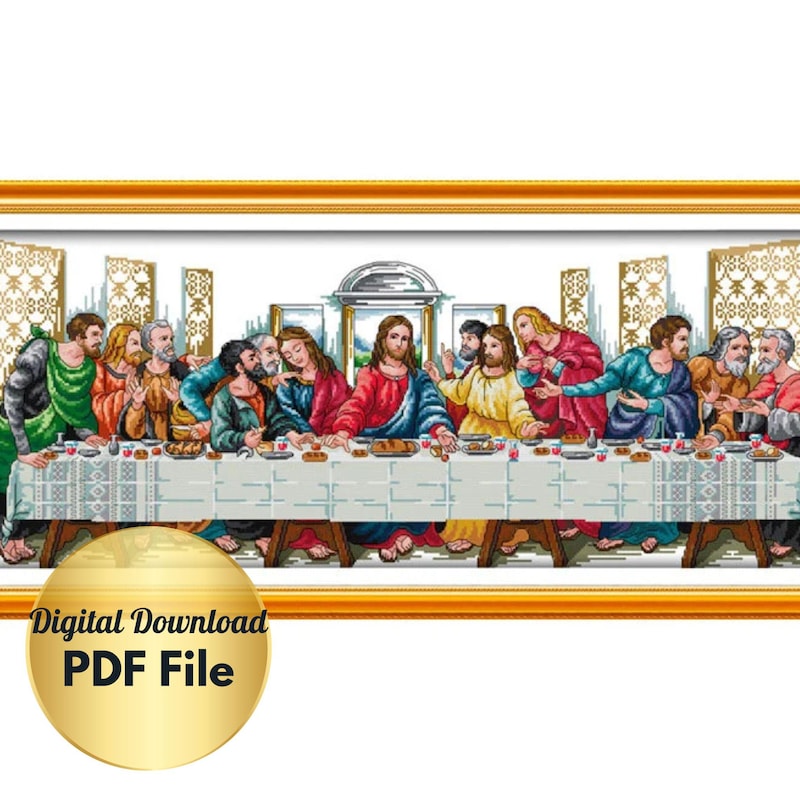 Last Supper Cross Stitch - Etsy