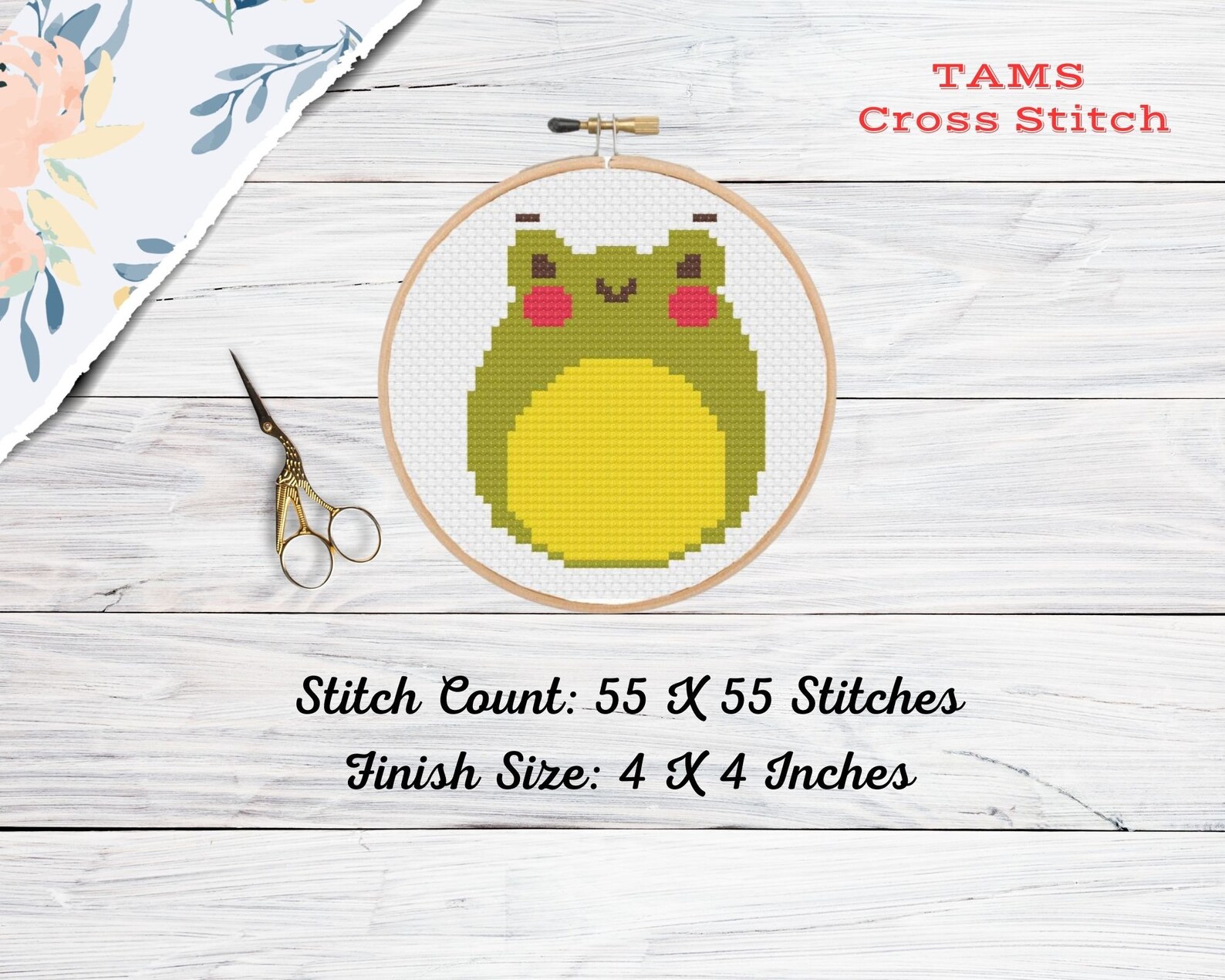 Bogart the Cute Frog- Counted Cross Stitch / Easy / Beginner Design ...