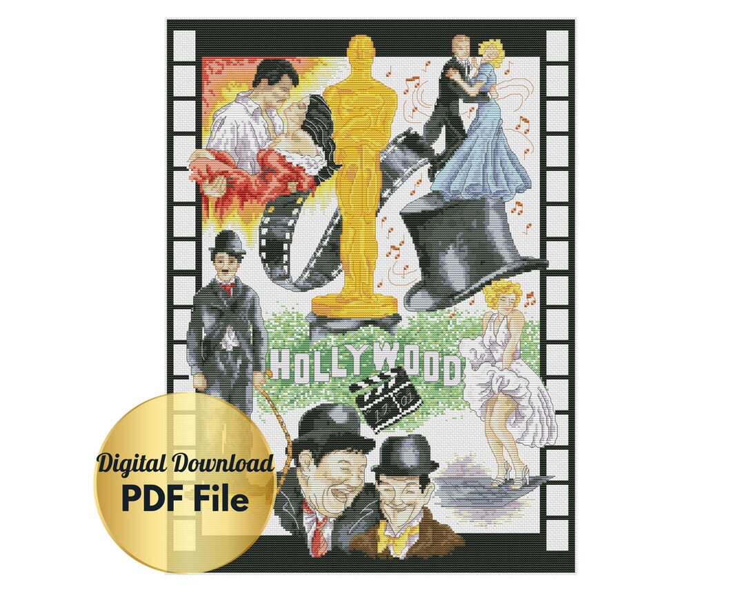 Cross Stitch Pattern - Movies-hollywood World-counted Cross Stitch ...