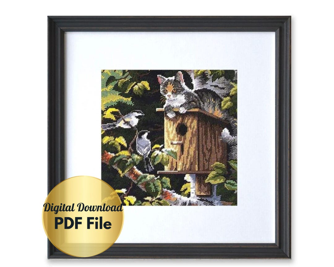 Cross Stitch Pattern - Bird Watching - Cross Stitch Design/counted ...