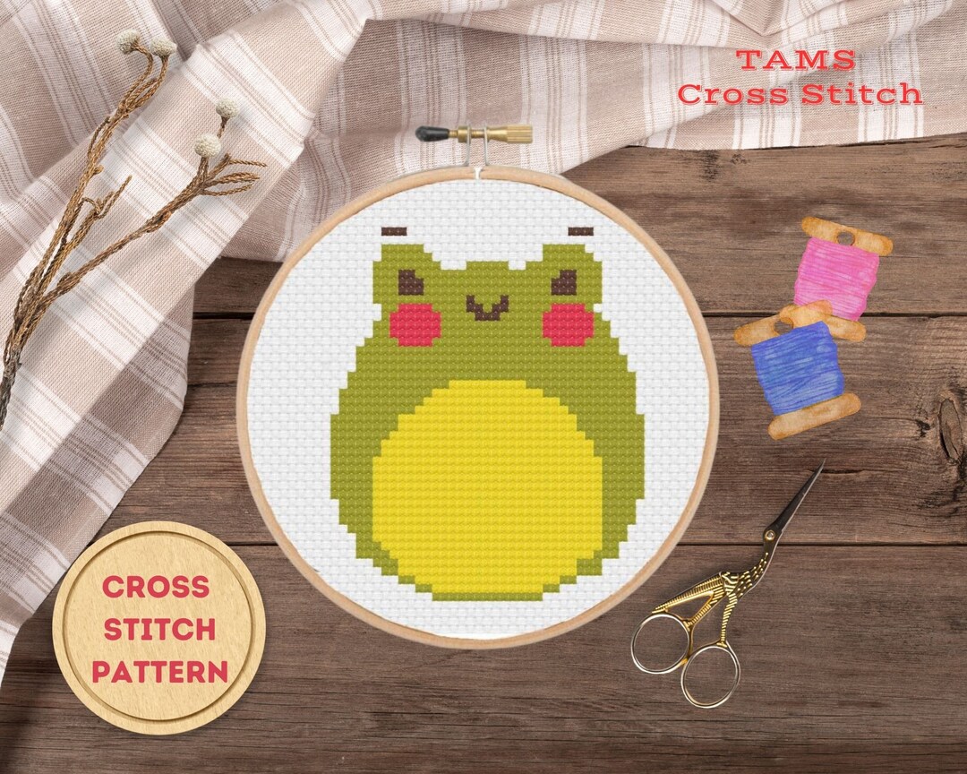 Bogart the Cute Frog Counted Cross Stitch / Easy / Beginner Design ...