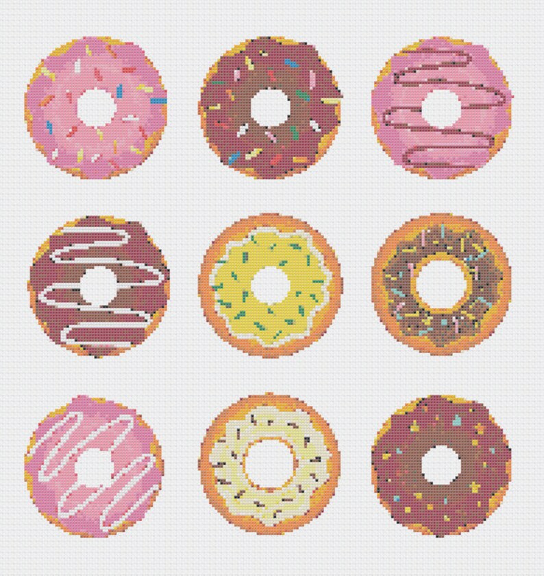 Donut Overload counted Cross Stitch/digital File/instant Download/pdf ...