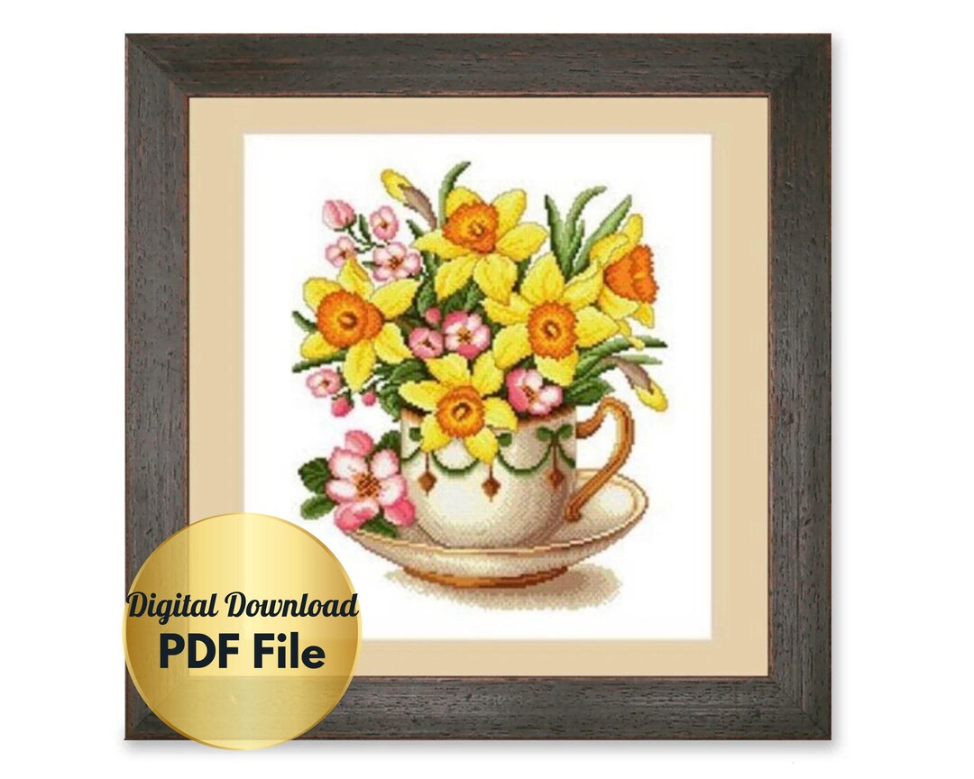 Cross Stitch Pattern - Daffodils -counted Cross Stitch/digital File ...