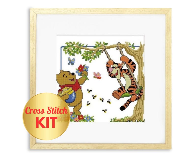 Cross Stitch Pattern - Winnie and Tigger - Simple, Easy, Beginner ...