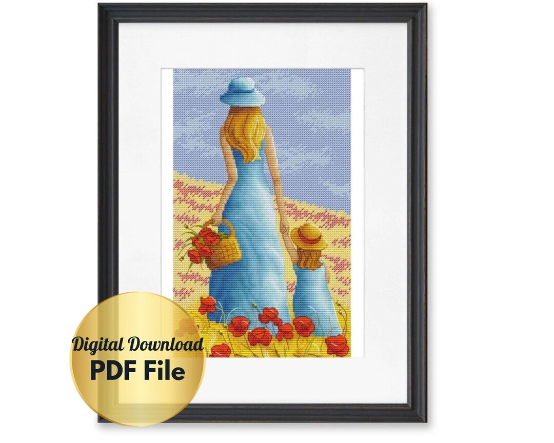 Cross Stitch Pattern - Mother and Daughter -counted Cross Stitch ...