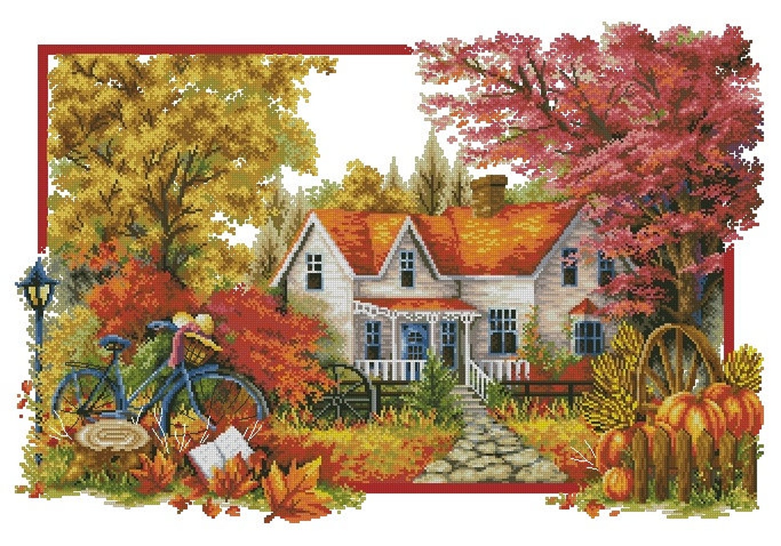 Autumn fall Counted Cross Stitch/pdf File/instant Download - Etsy