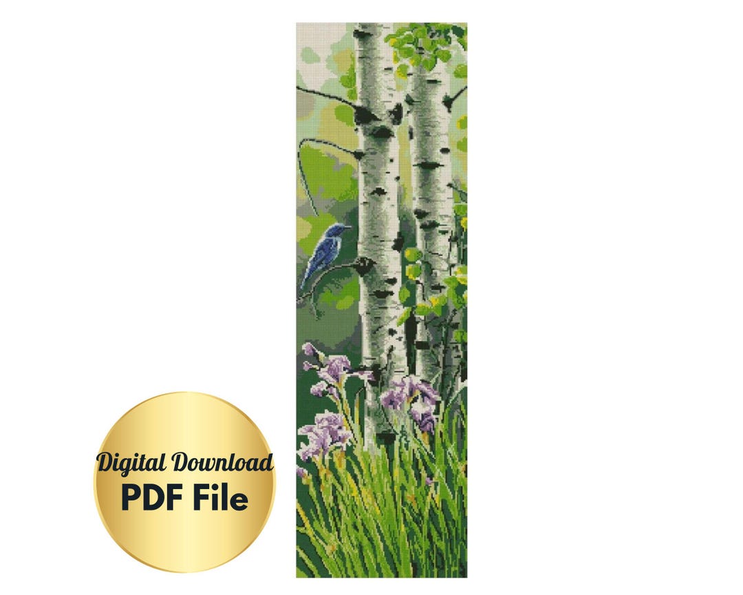 Cross Stitch Pattern - Birches and Birds - Counted Cross Stitch/pdf File/instant Download - Etsy