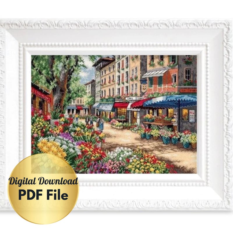 Tapestry Market Cross Stitch - Etsy