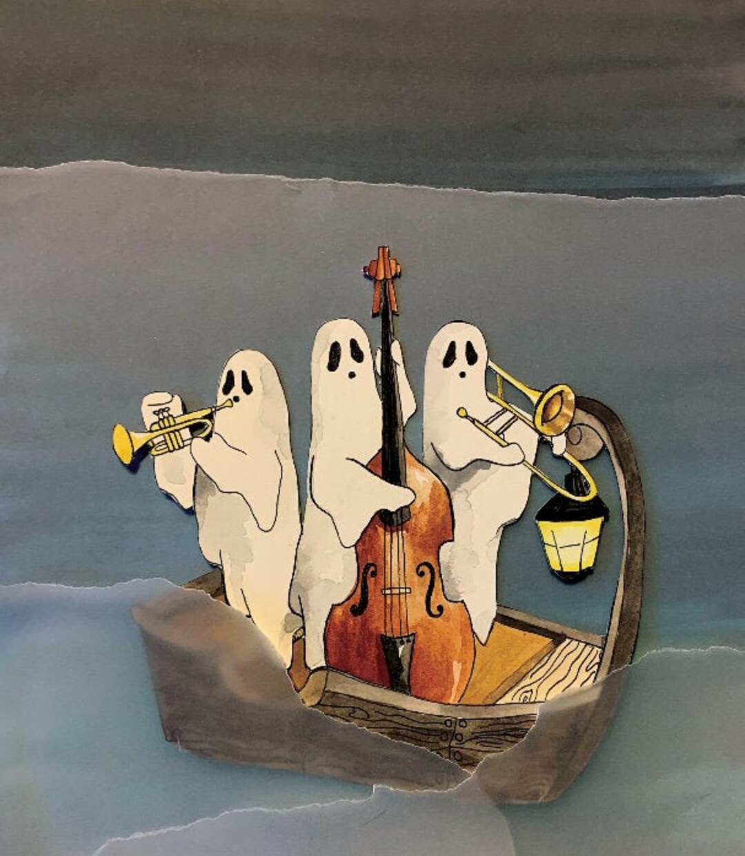 A Ghostly Trio Original Print - Etsy