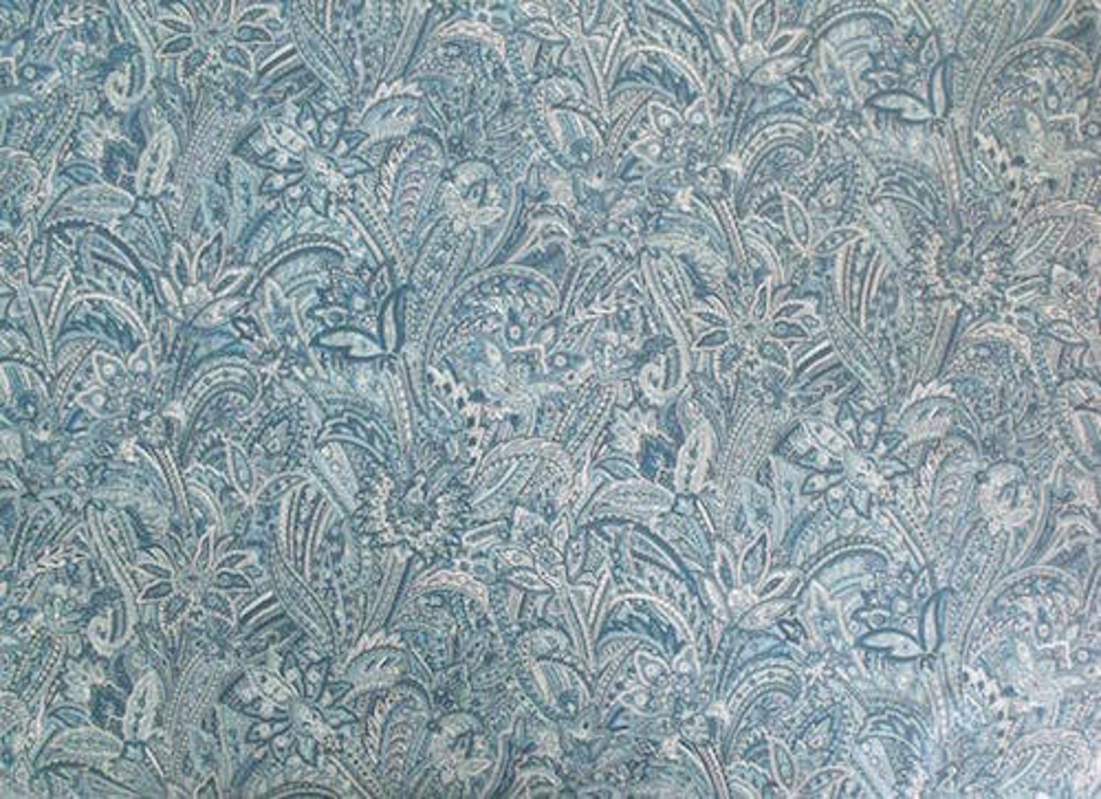 Kravet Design Callas Cotton Print Teal Floral/paisley Calendered Finish ...