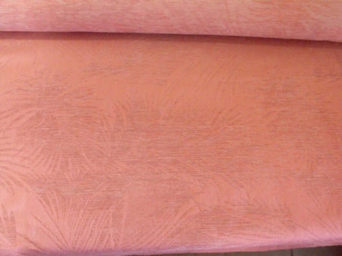 Groundworks Motu Chenille Pink Coral Cotton Linen Upholstery Fabric - Etsy