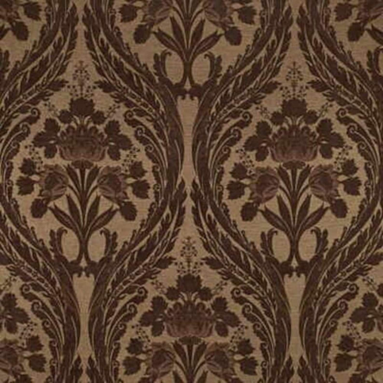 Kravet Couture Art Nouveau Flowers Large 46" Pattern Brown Upholstery ...