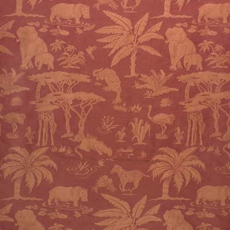 2 Colors - Lee Jofa Les Animaux D'afrique Linen Silk Upholstery Drapery ...
