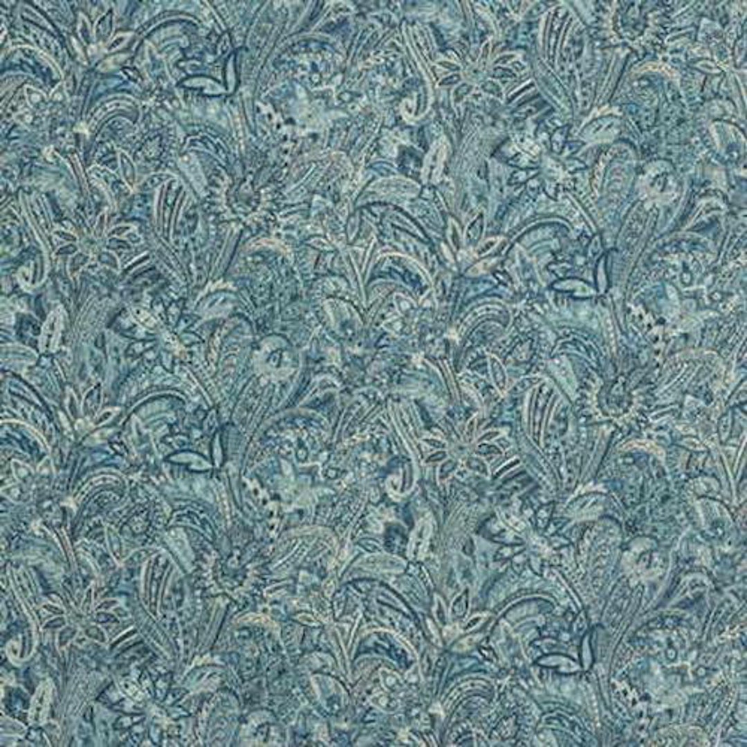 Kravet Design Callas Cotton Print Teal Floral/paisley Calendered Finish ...