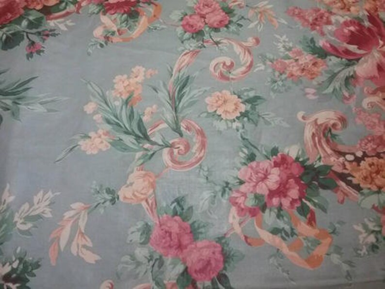Lee Jofa Rococo Bouquet Lake Cotton Upholstery Drapery Fabric - Etsy