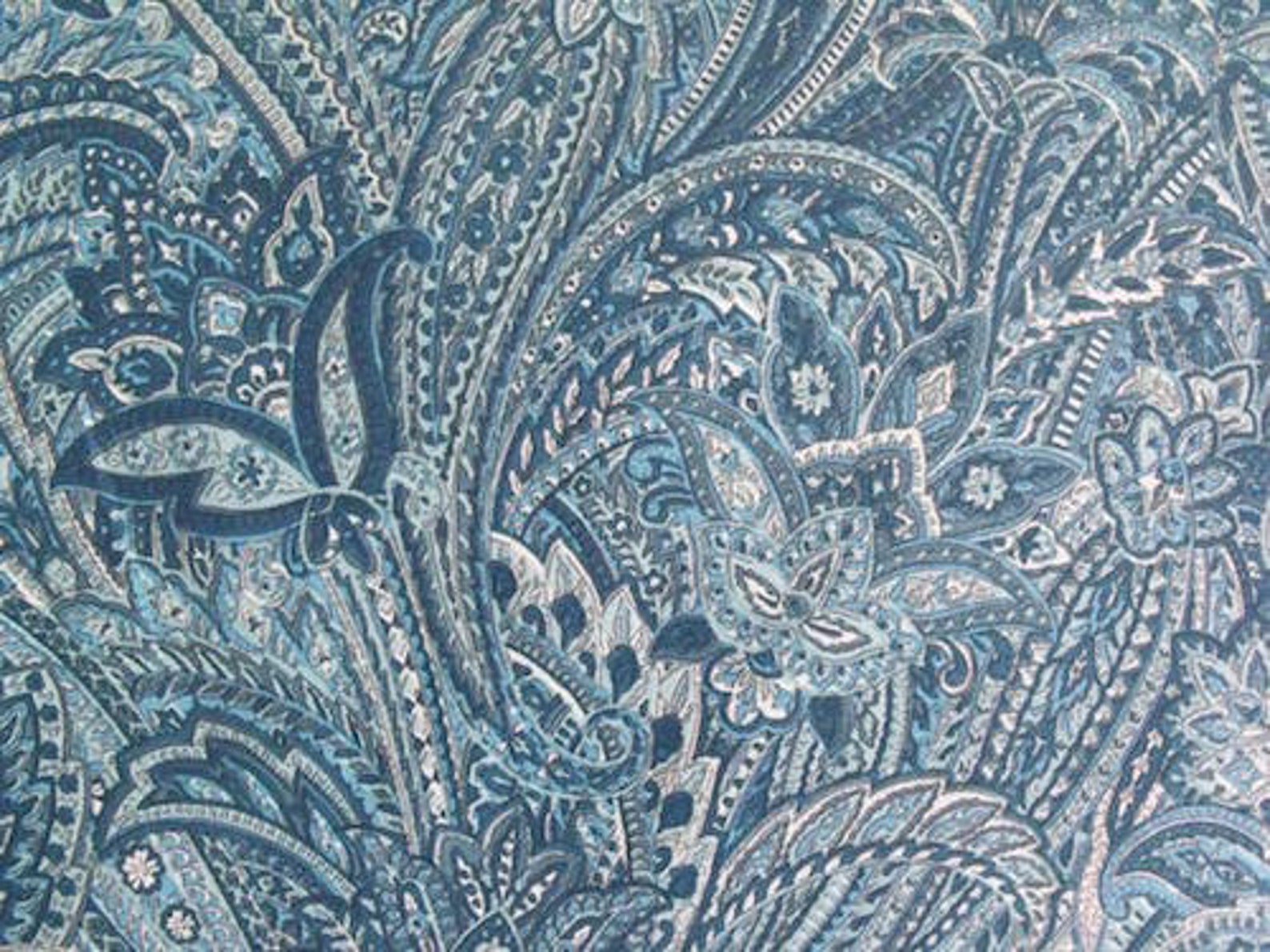 Kravet Design Callas Cotton Print Teal Floral/paisley Calendered Finish ...