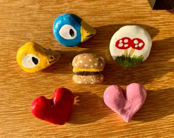 Cottagecore Cozy Handmade Clay Pins - Etsy