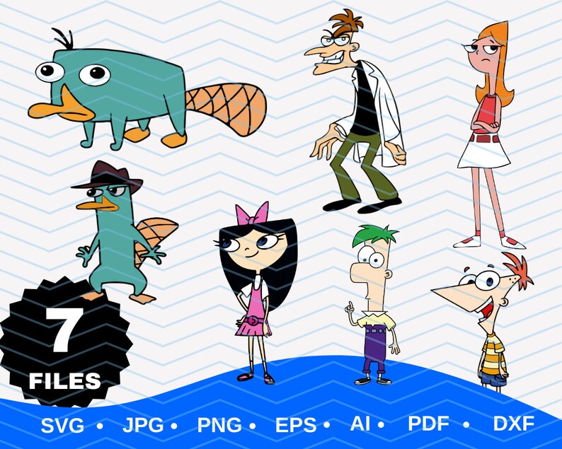 Phineas and Ferb SVG Phineas and Ferb Clipart Digital PDF - Etsy