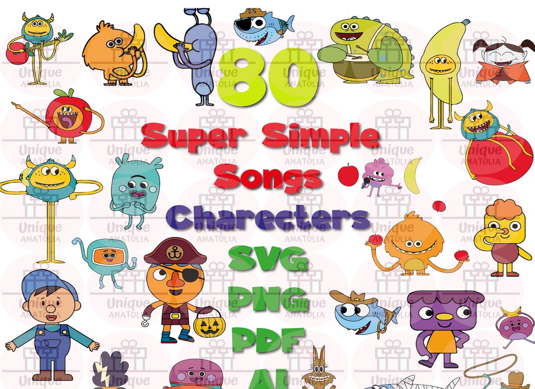 Personajes de canciones súper simples imágenes prediseñadas - Etsy España