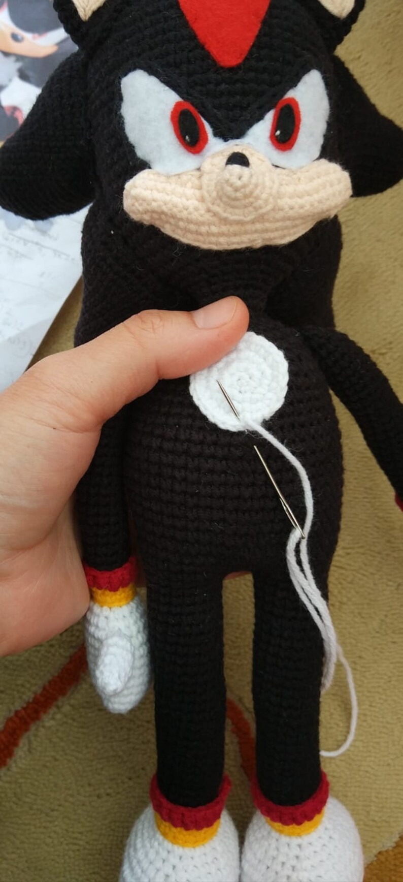 Shadow the Hedgehog Sonic Boom Inspired Crochet Doll | Etsy