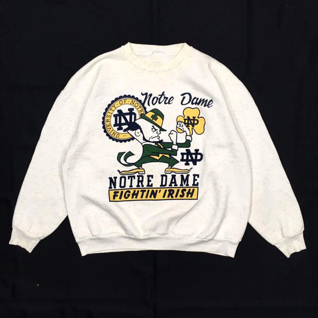 Vintage NCAA Notre Dame Mascot Logo Sweatshirt Notre Dame - Etsy