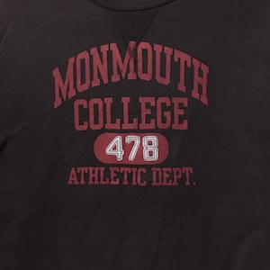 Vintage Champion Running Man Small Logo Script Monmouth College ...