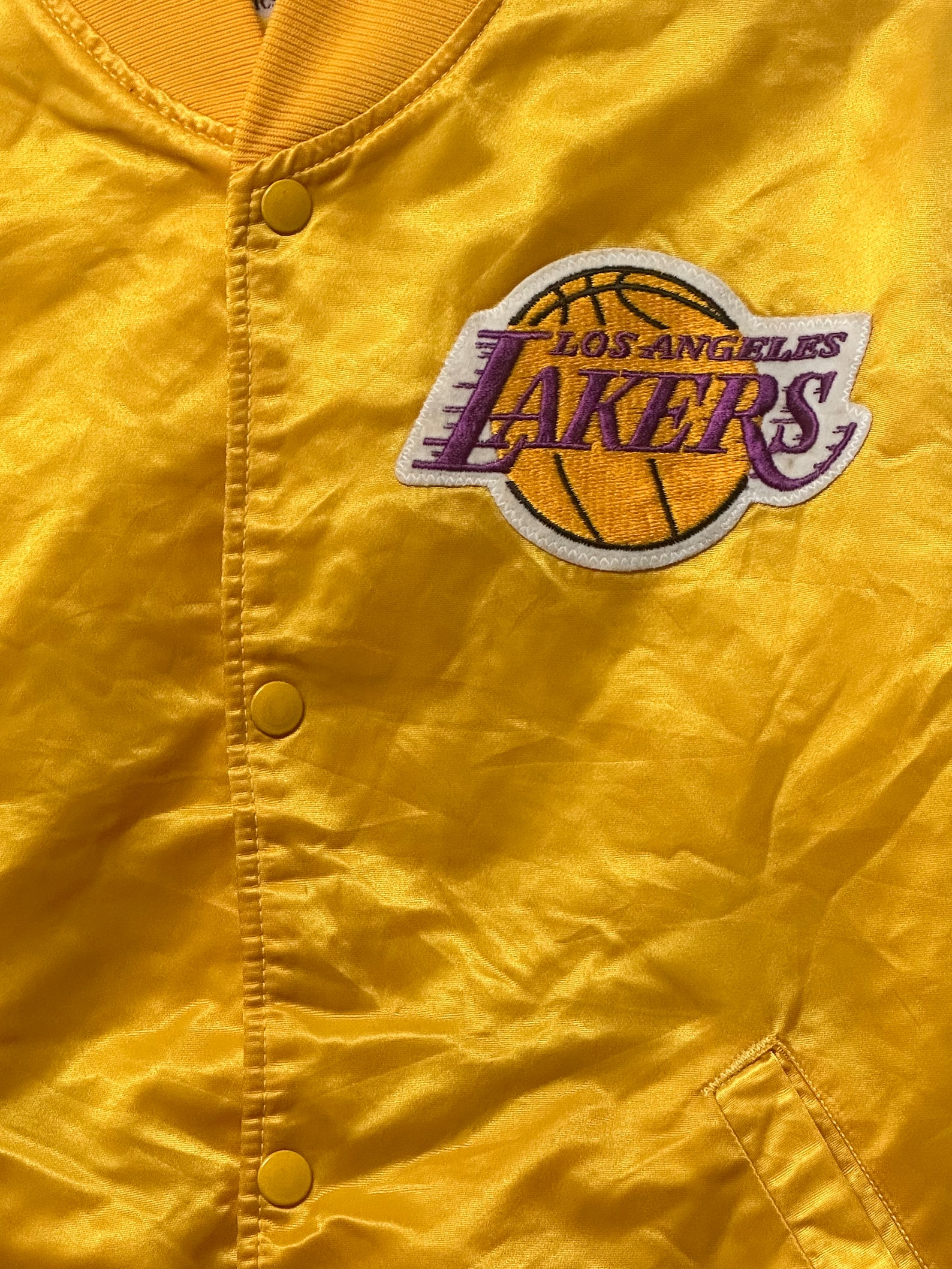 Vintage 70s LA Los Angeles Lakers NBA Basketball Stater Satin Coach ...