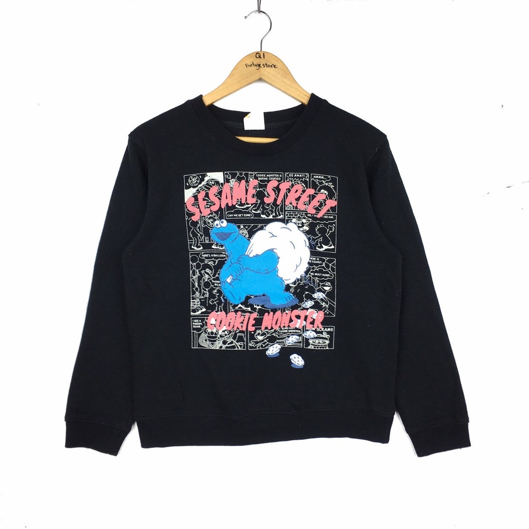 SESAME STREET Elmo Big Logo Sweatshirt Pullover S Size Cartoon Clothing ...