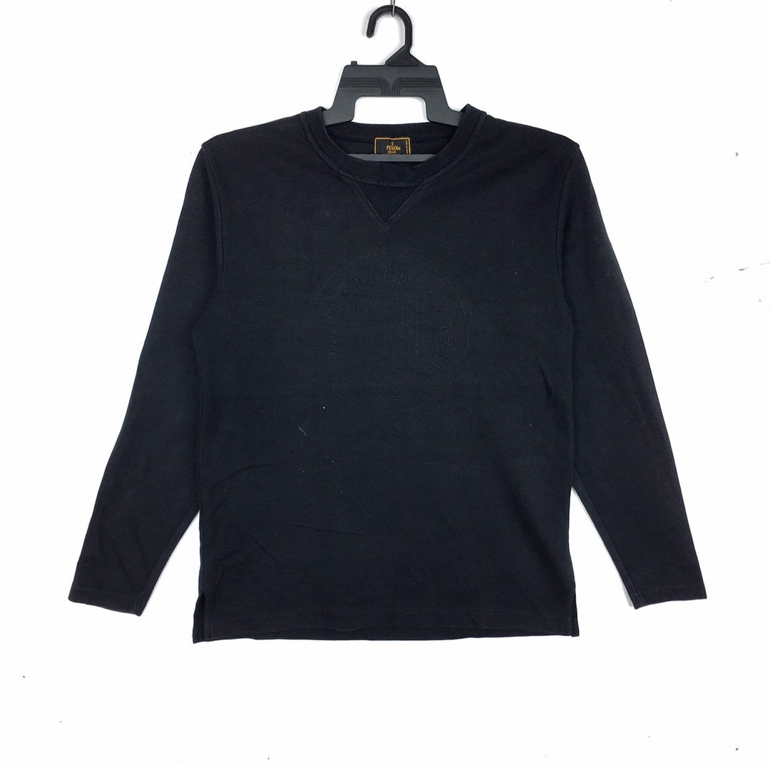 Authentic Fendi Roma Italy Big Logo Sweatshirt Long Sleeve Made in ...