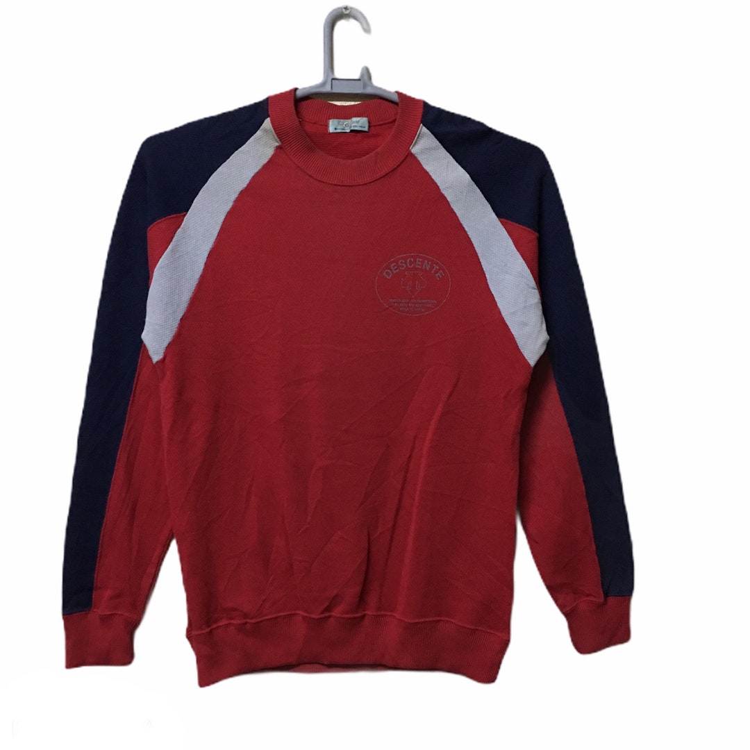 Vintage DESCENTE Logo Colour Block Sweatshirt S Size Sportswear ...