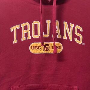 Vintage USC University of South California Trojans Hoodie Big Logo ...