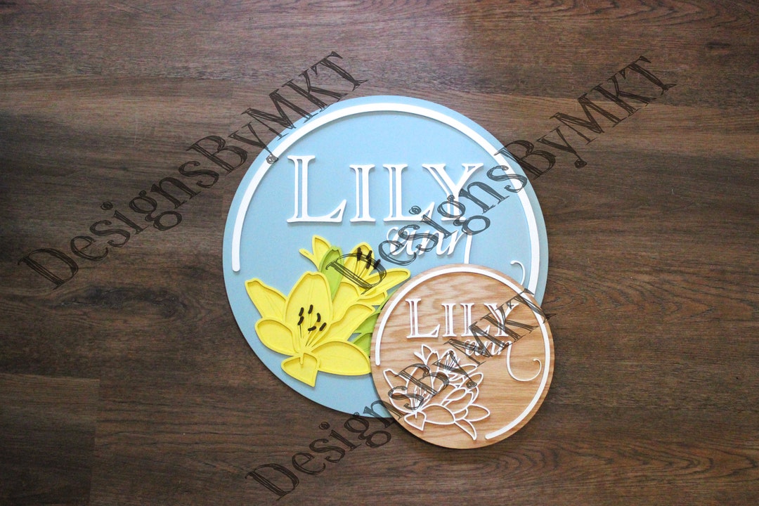 Round Lily Sign DIGITAL Files, SVG, PDF, Etc. - Etsy