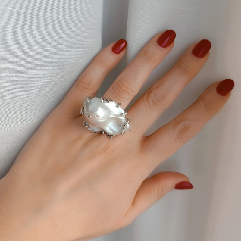 Big Pearl Ring - Etsy