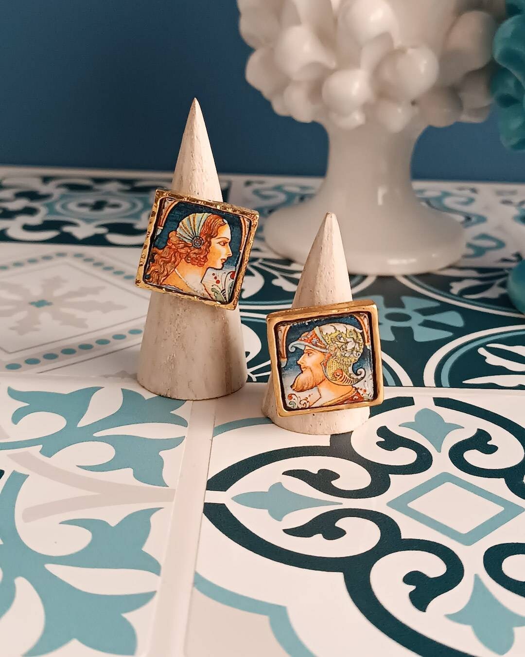 Ceramic Tile Ring - Etsy